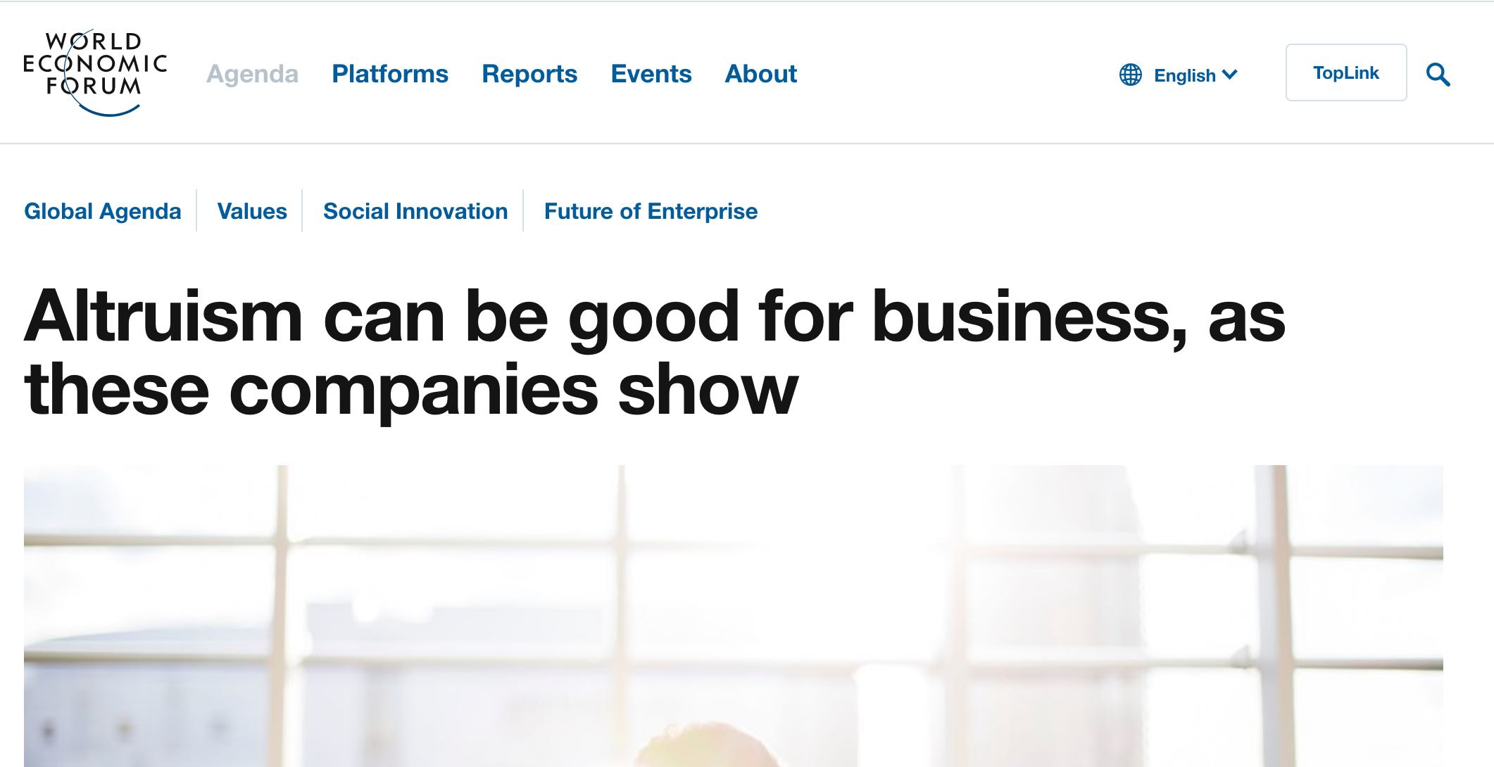 Altruism can be good for business, as these companies show - official site